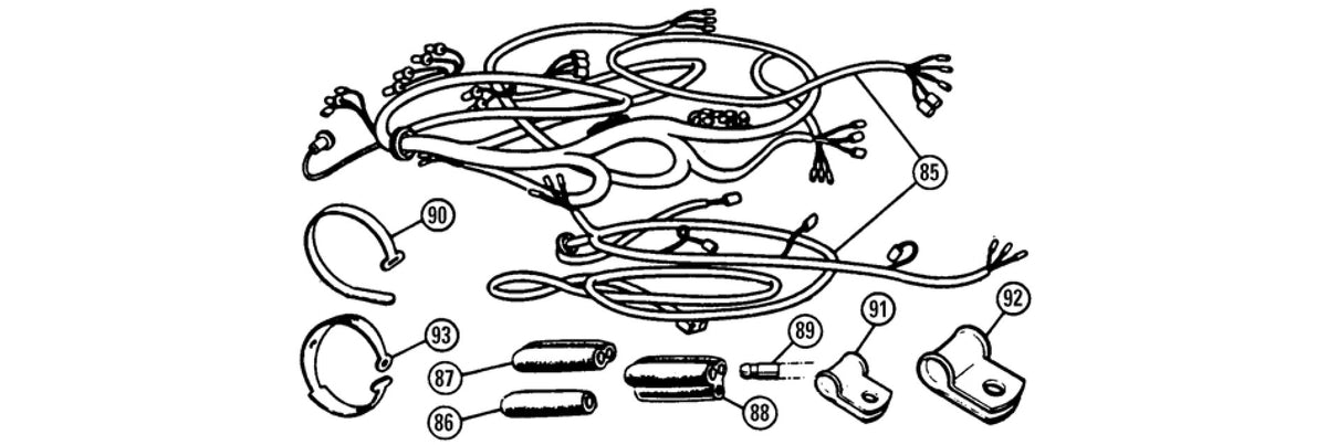 WIRING HARNESS, COMPLETE LOOM, CLOTH, MGA 1500 – Philips Classics